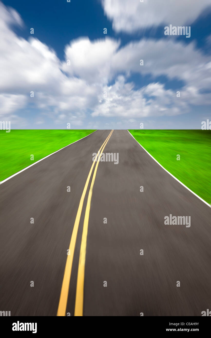 speed road with cloudy background Stock Photo - Alamy