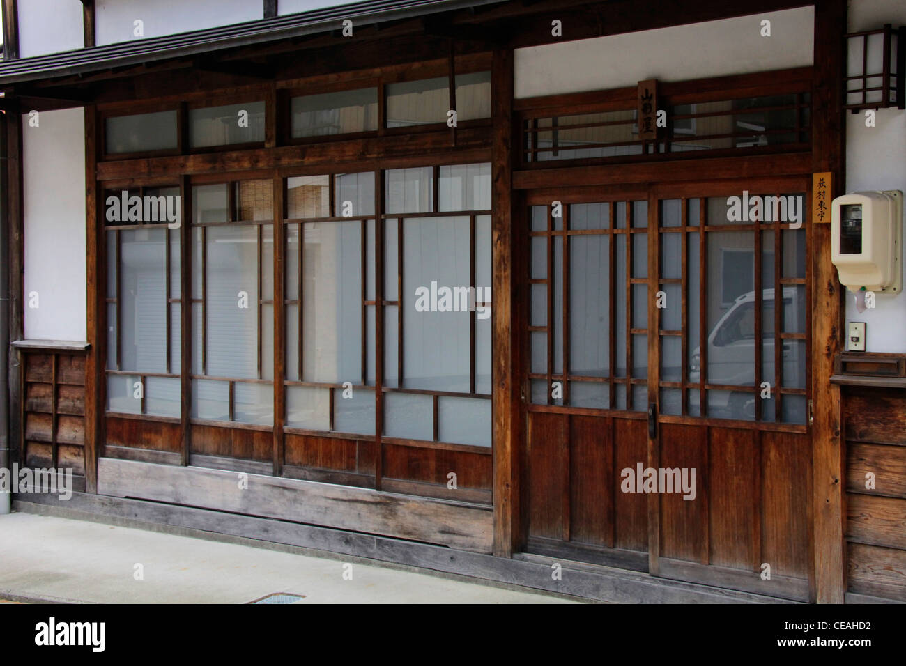 Traditional japanese lattice windows architecture hi-res stock ...