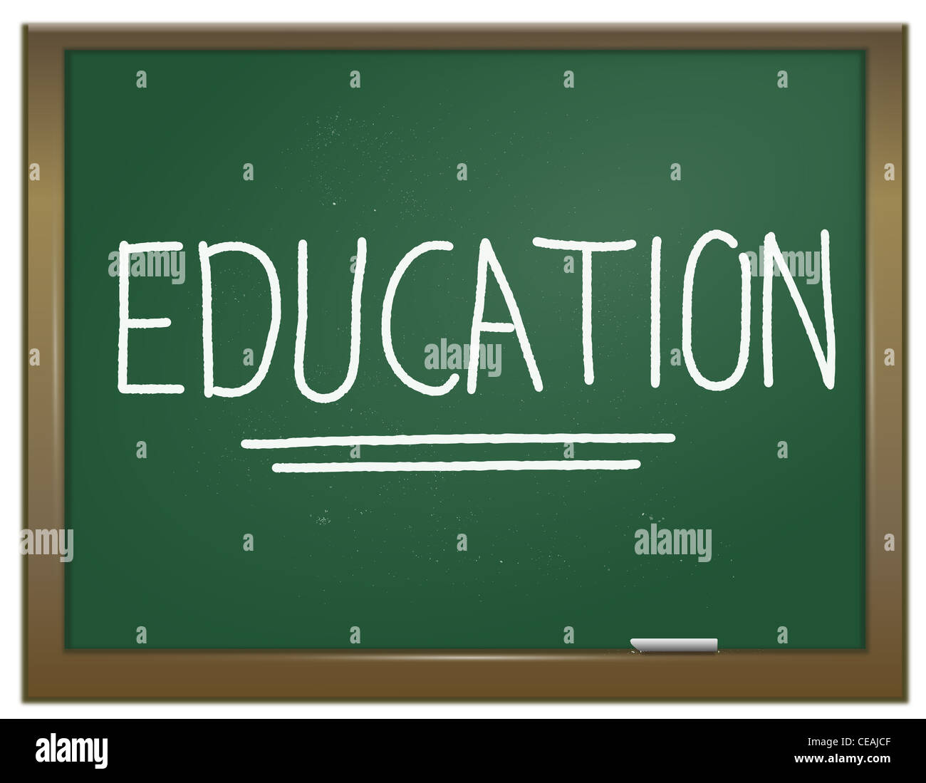 Illustration depicting a green chalk board with the word 'education ...