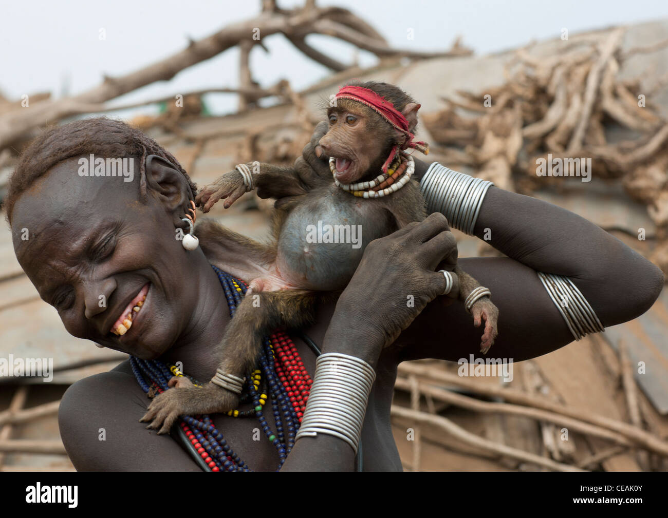 Playing with the monkey hi-res stock photography and images - Alamy