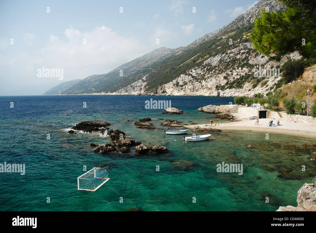 Water polo goal in Dingac Borak, Peljesac peninsula, Croatia Stock ...