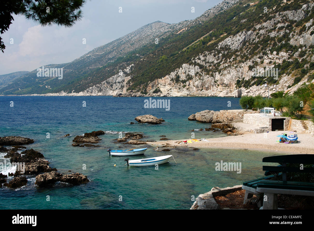 Adriatic Sea in Dingac Borak, Peljesac peninsula, Croatia Stock Photo ...
