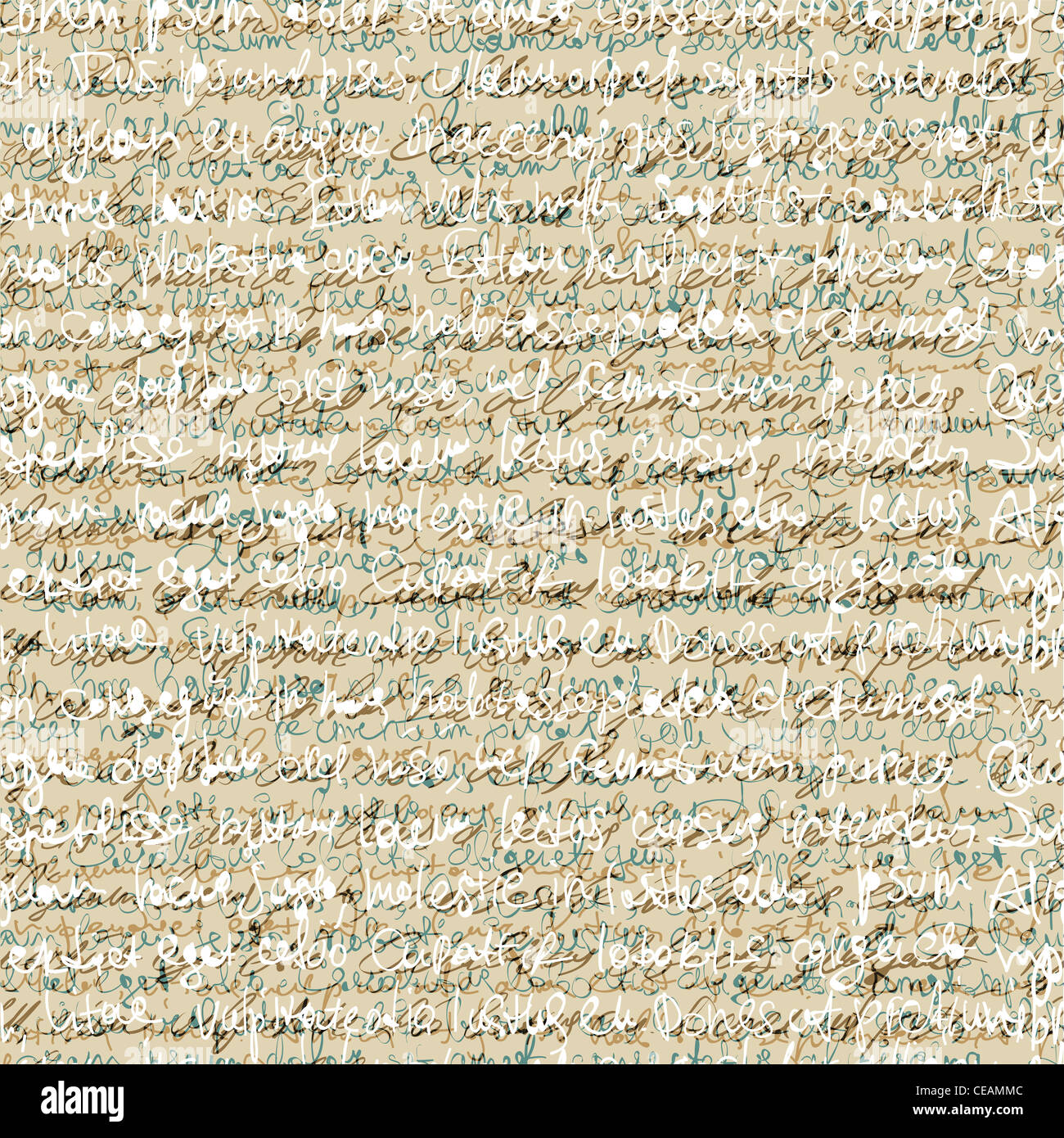Seamless abstract handwriting pattern Stock Photo - Alamy