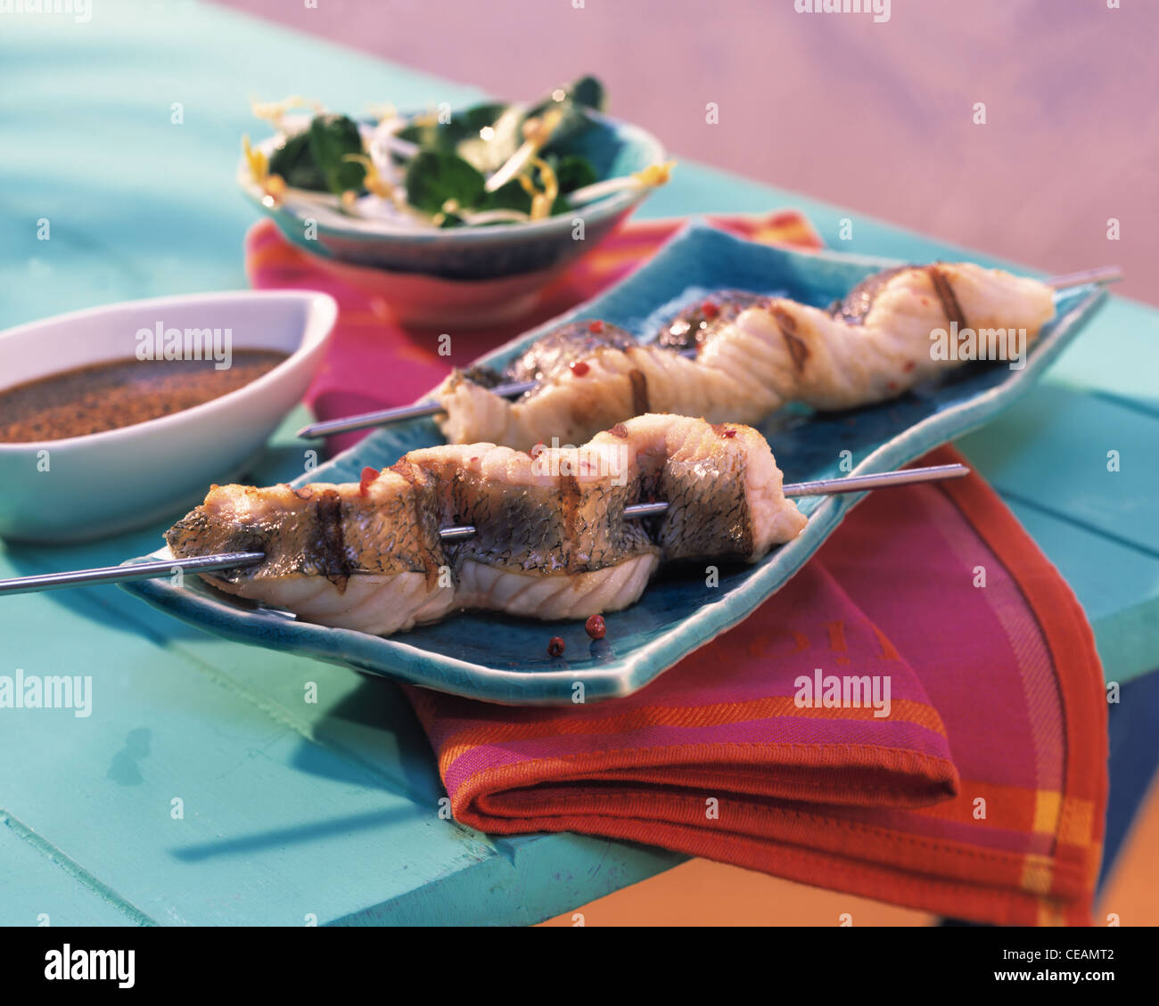 Grilled cod fish filet marinated with sherry and sake Stock Photo - Alamy