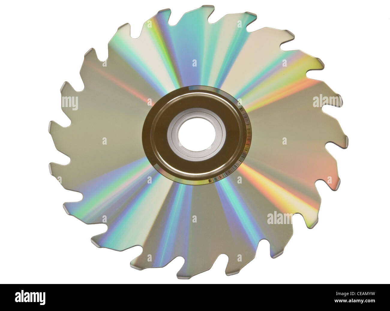 A compact disk in the shape of a saw blade Stock Photo - Alamy