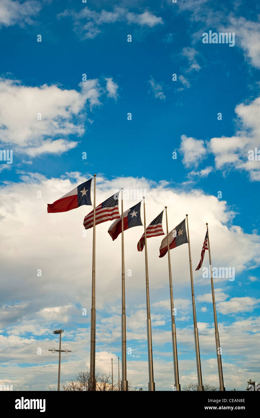 American flag texas flag flying hi-res stock photography and images - Alamy