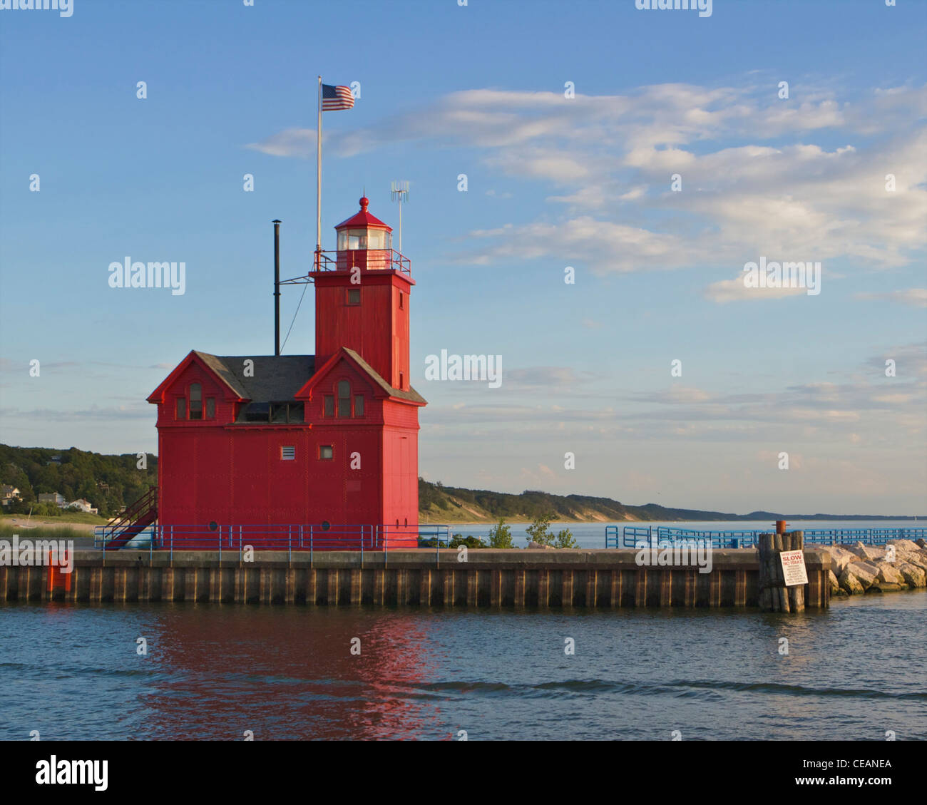 Michigan red lighthouse in hi-res stock photography and images - Alamy