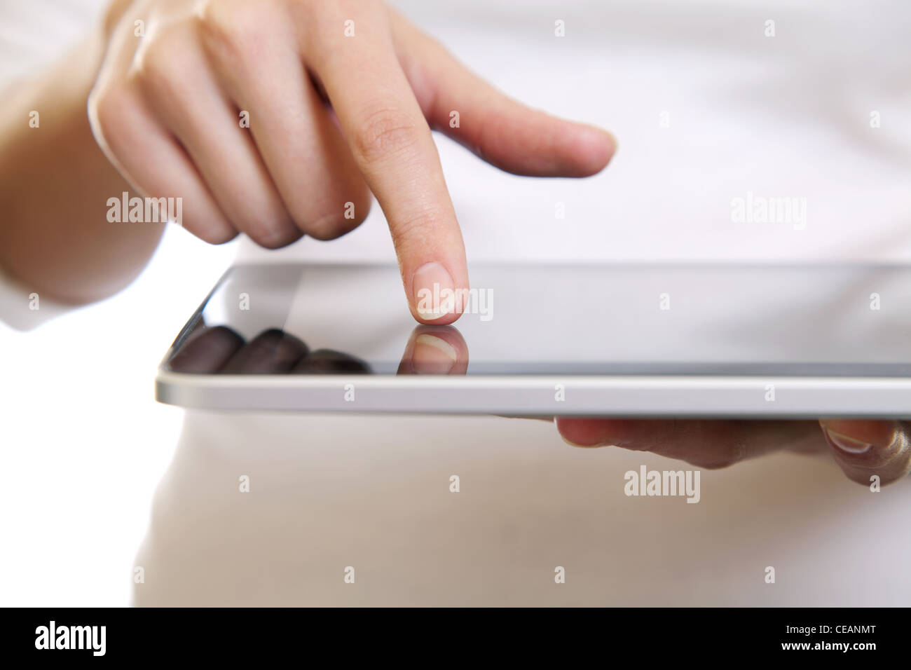 Using a digital tablet Stock Photo - Alamy