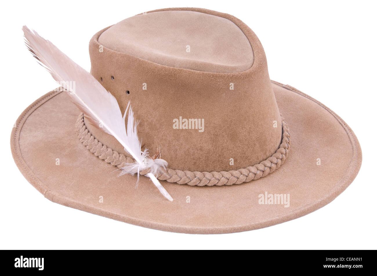 Tan leather hat Stock Photo - Alamy