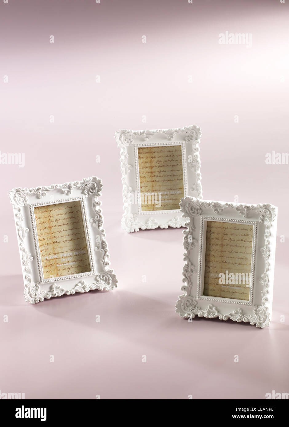 A still life shot of a trio of photo frames Stock Photo - Alamy