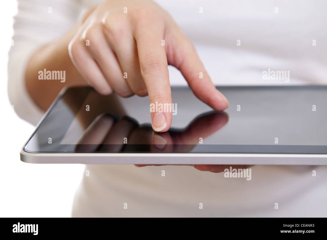 Using a digital tablet Stock Photo - Alamy