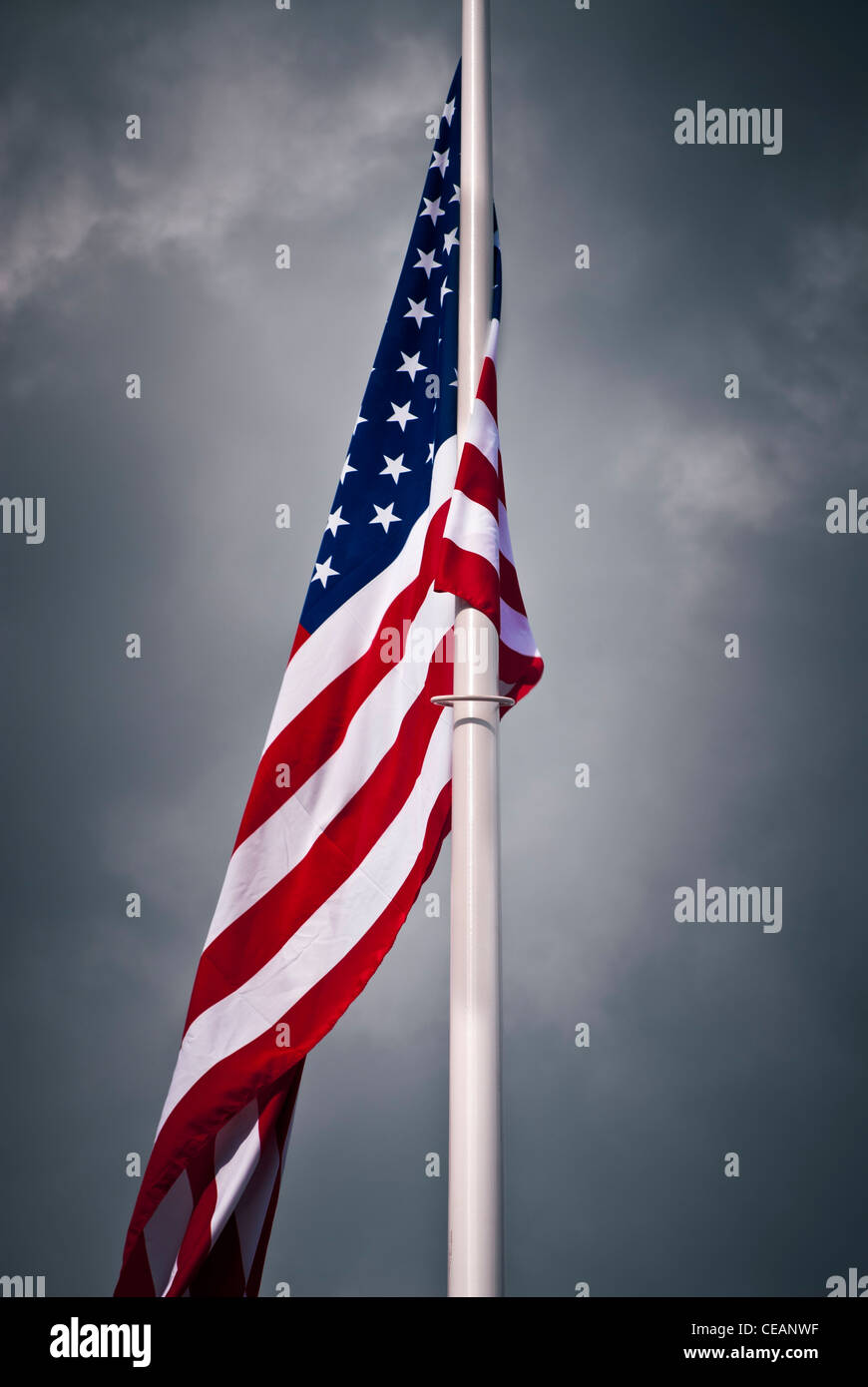American Flag and Storm Clouds Stock Photo - Alamy