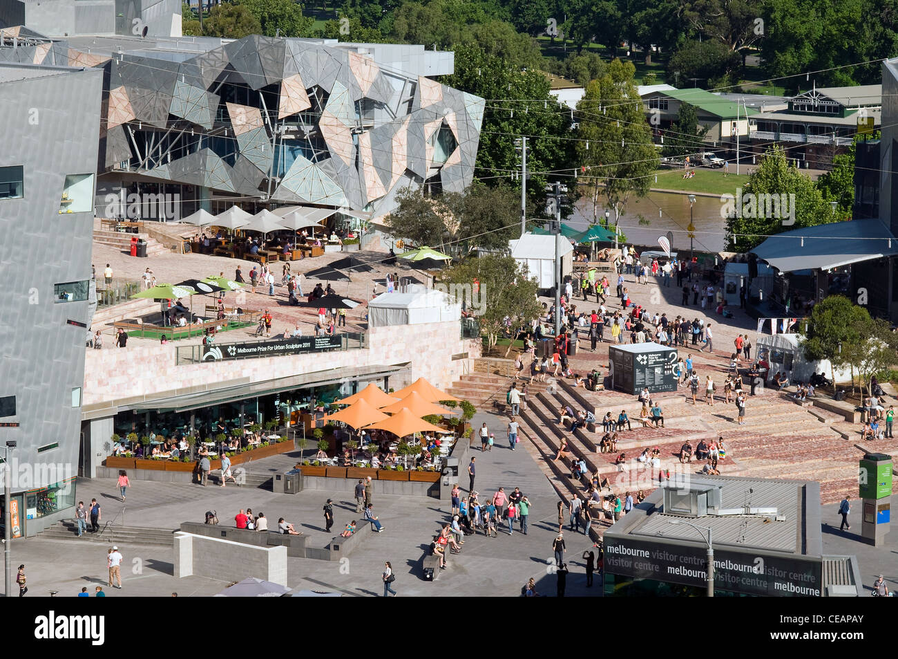 Federation Square melbourne victoria australia Stock Photo - Alamy