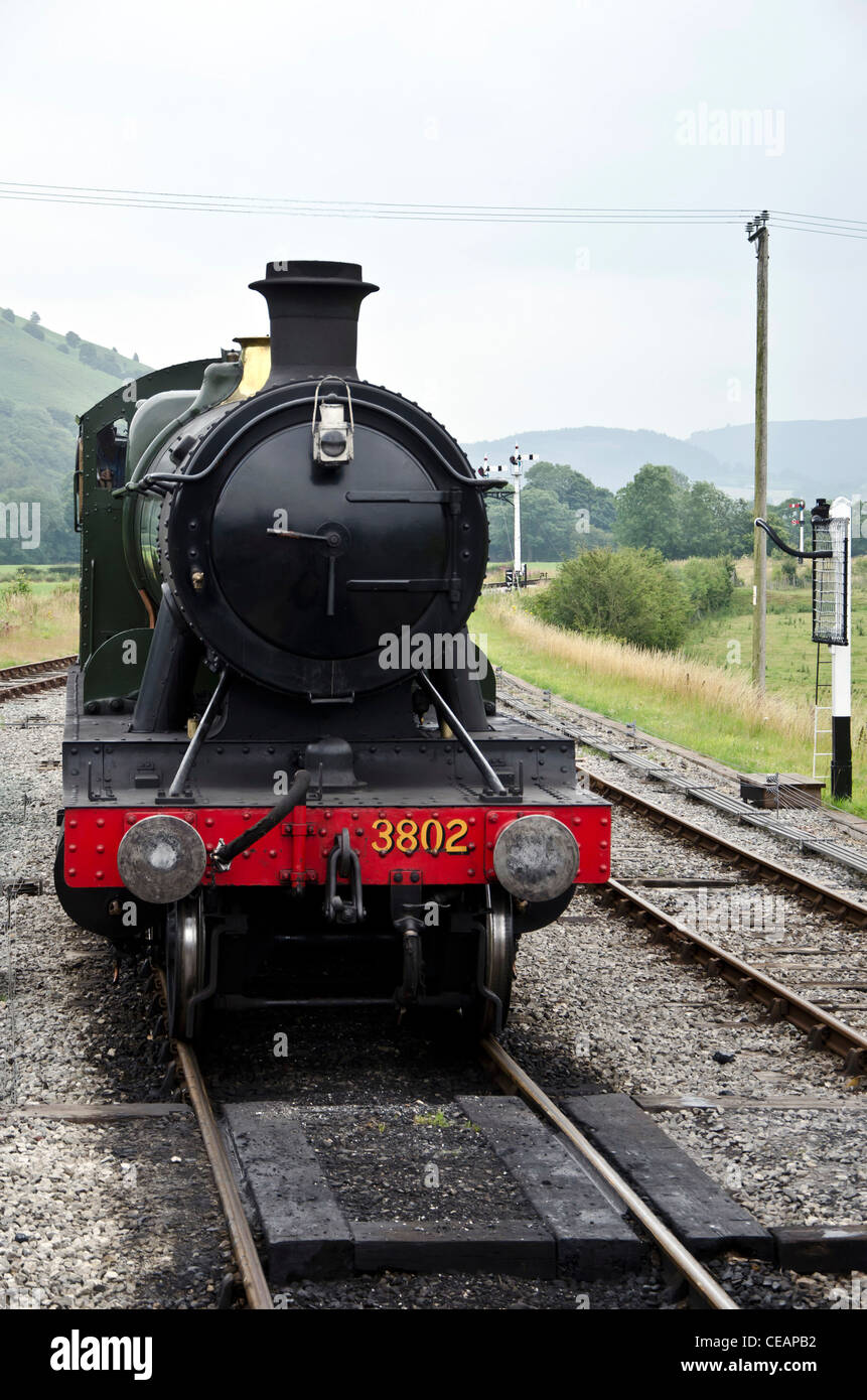 Steam locomotive at Carrog Station on the Llangollen Railway, North ...