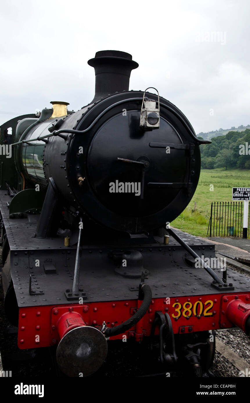 Steam locomotive at Carrog Station on the Llangollen Railway, North ...