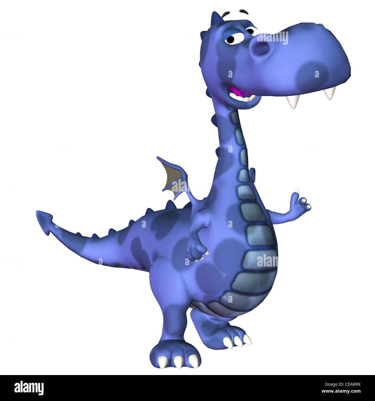Illustration of a blue dragon cartoon isolated on a white background ...