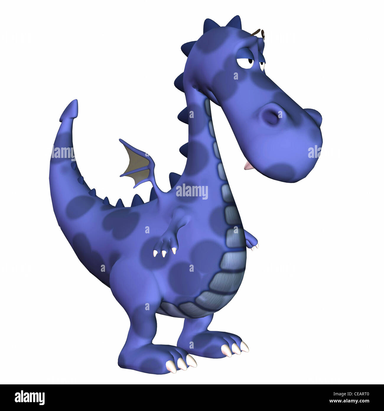 Illustration of a blue dragon cartoon isolated on a white background ...