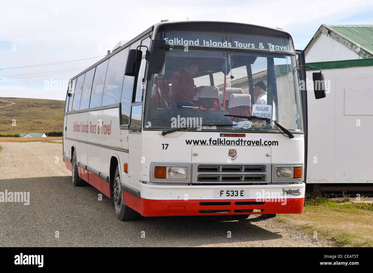 Falkland Islands Tour bus Stock Photo - Alamy