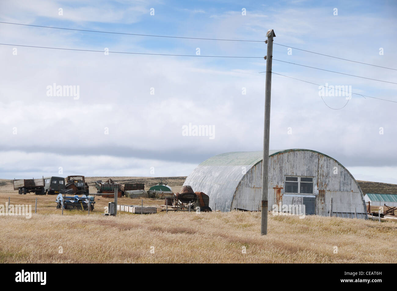 View at Goose Green settlement Falklands Stock Photo - Alamy