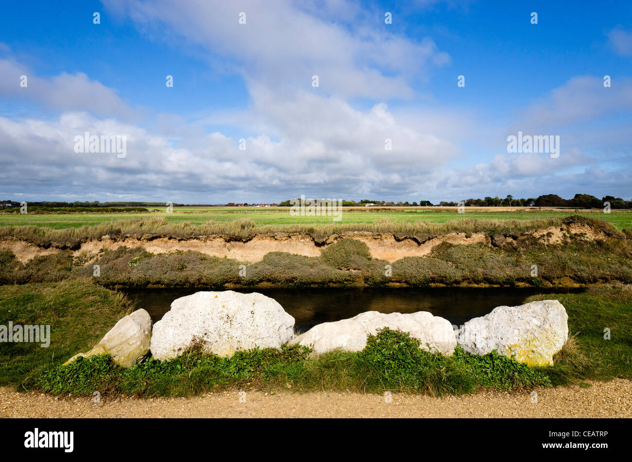 the hampshire coast sand spit hurst spit salt marshes keyhaven Stock ...