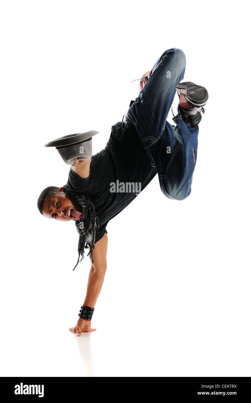 Hip Hop style Dancer performing isolated on a white background Stock ...