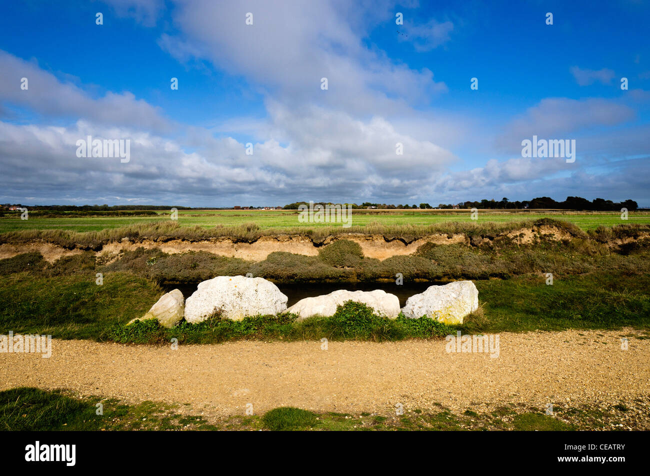 the hampshire coast sand spit hurst spit salt marshes keyhaven Stock ...