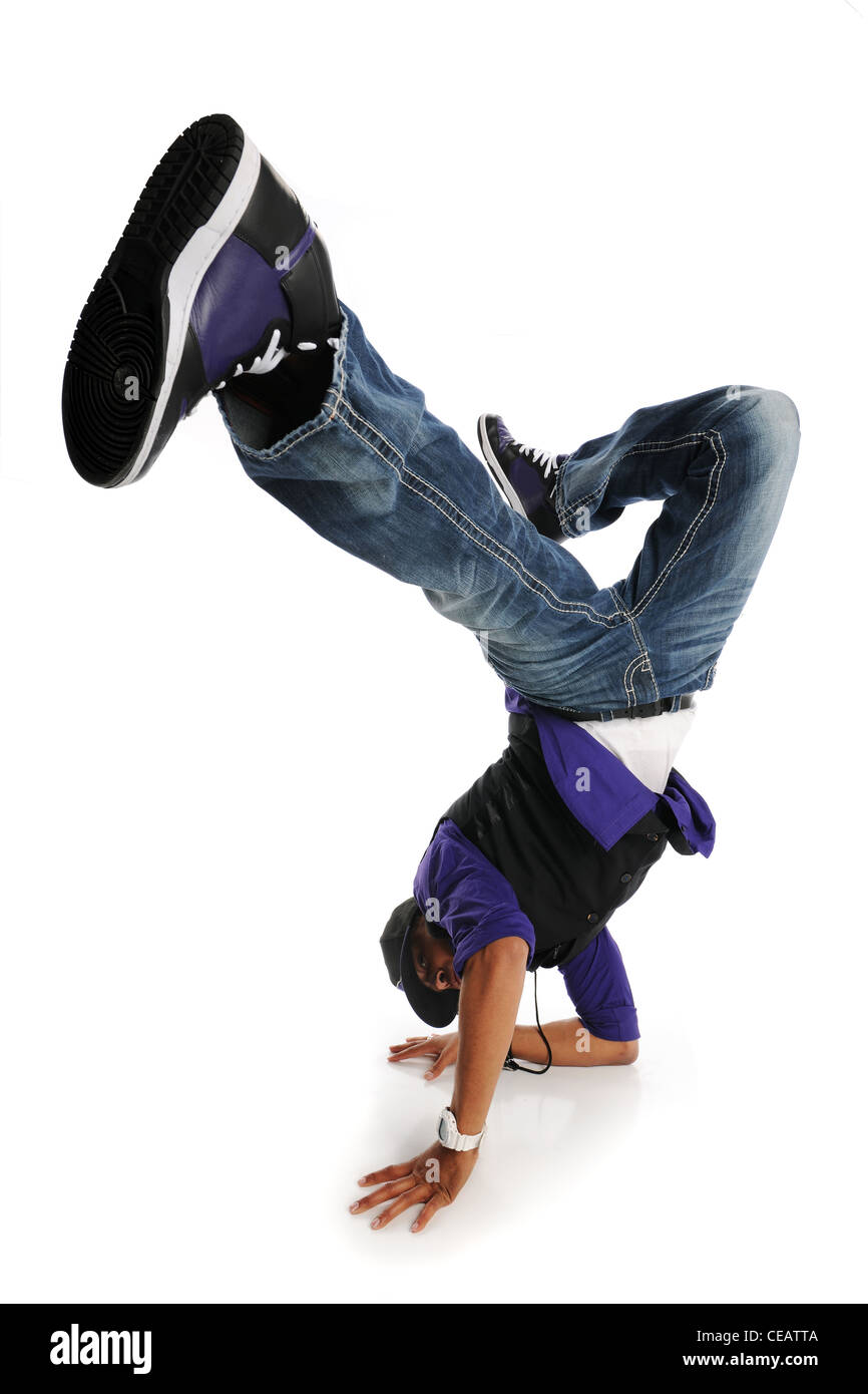 Hip Hop Style Dancer performing isolated on a white background Stock ...