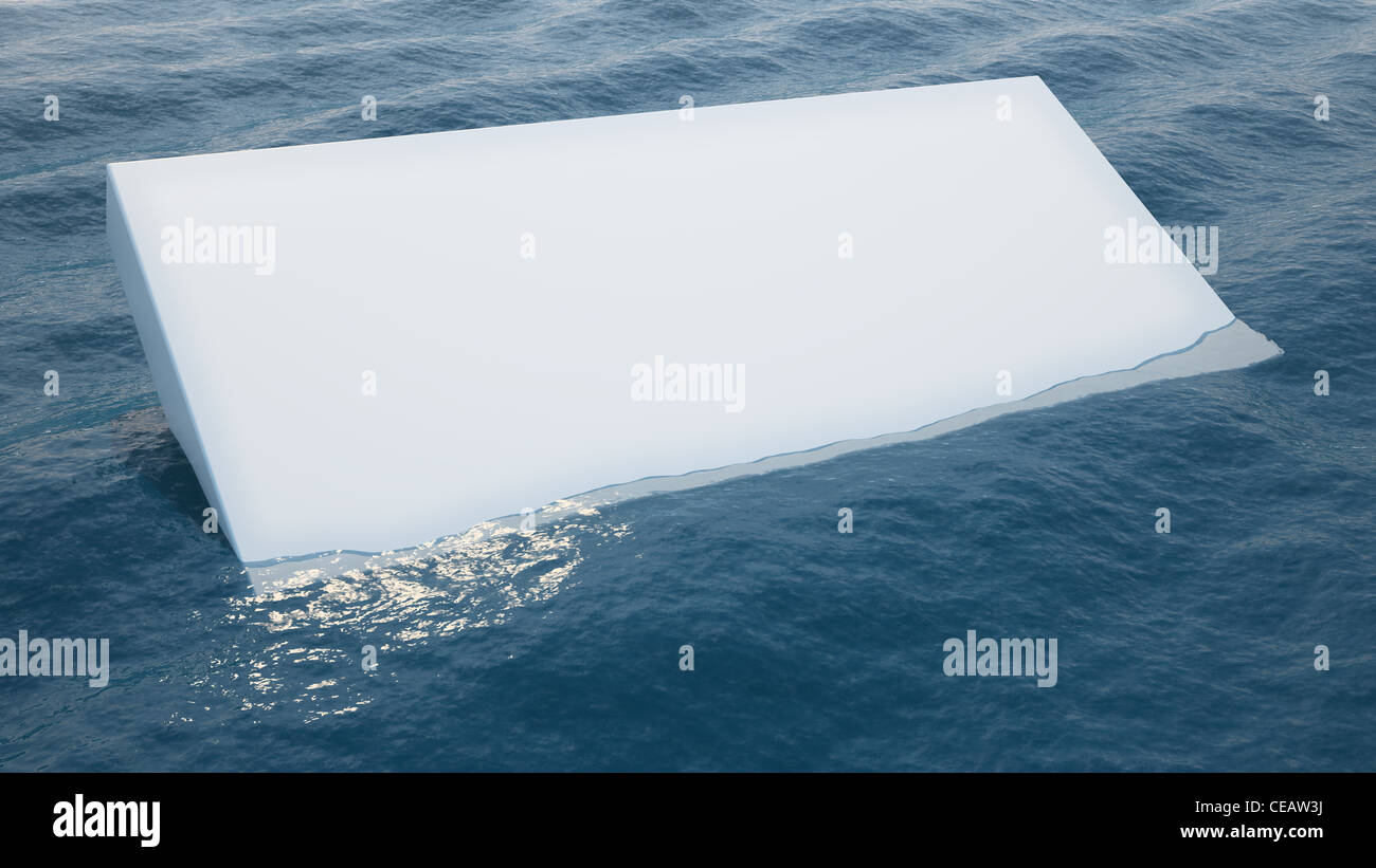 An empty white block floating in water Stock Photo - Alamy
