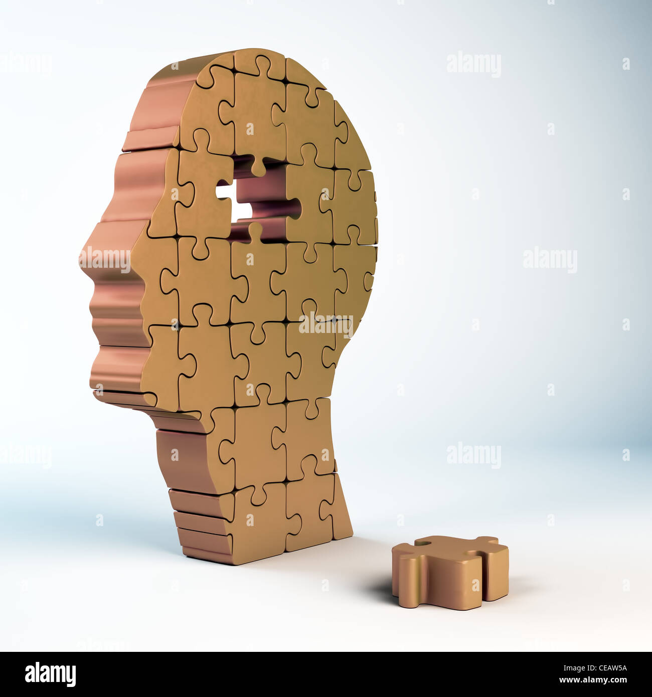 A male head build out of puzzle pieces Stock Photo - Alamy