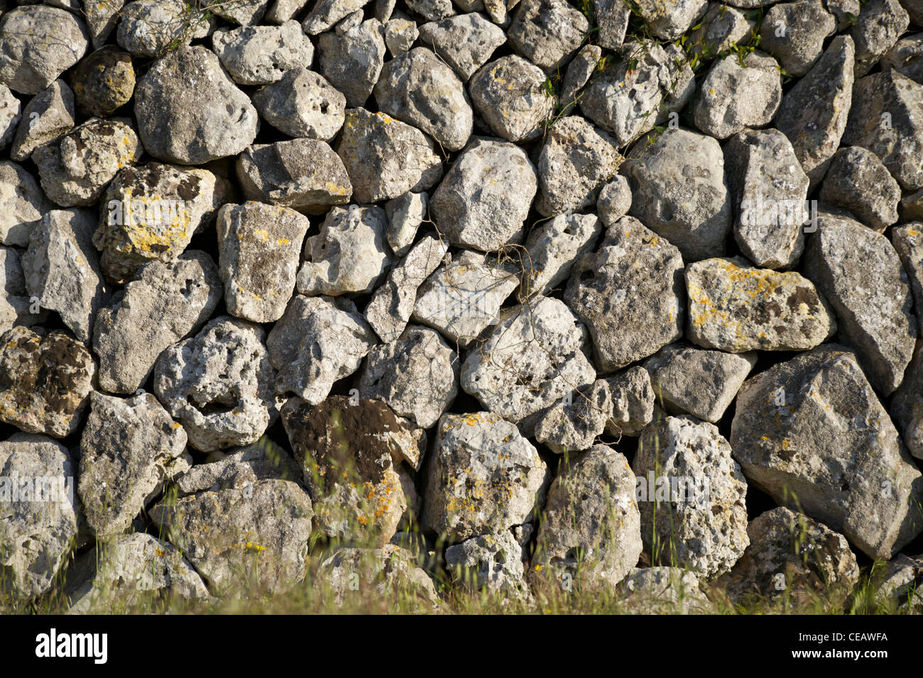 stones wall at Menorca Island in Spain Stock Photo - Alamy