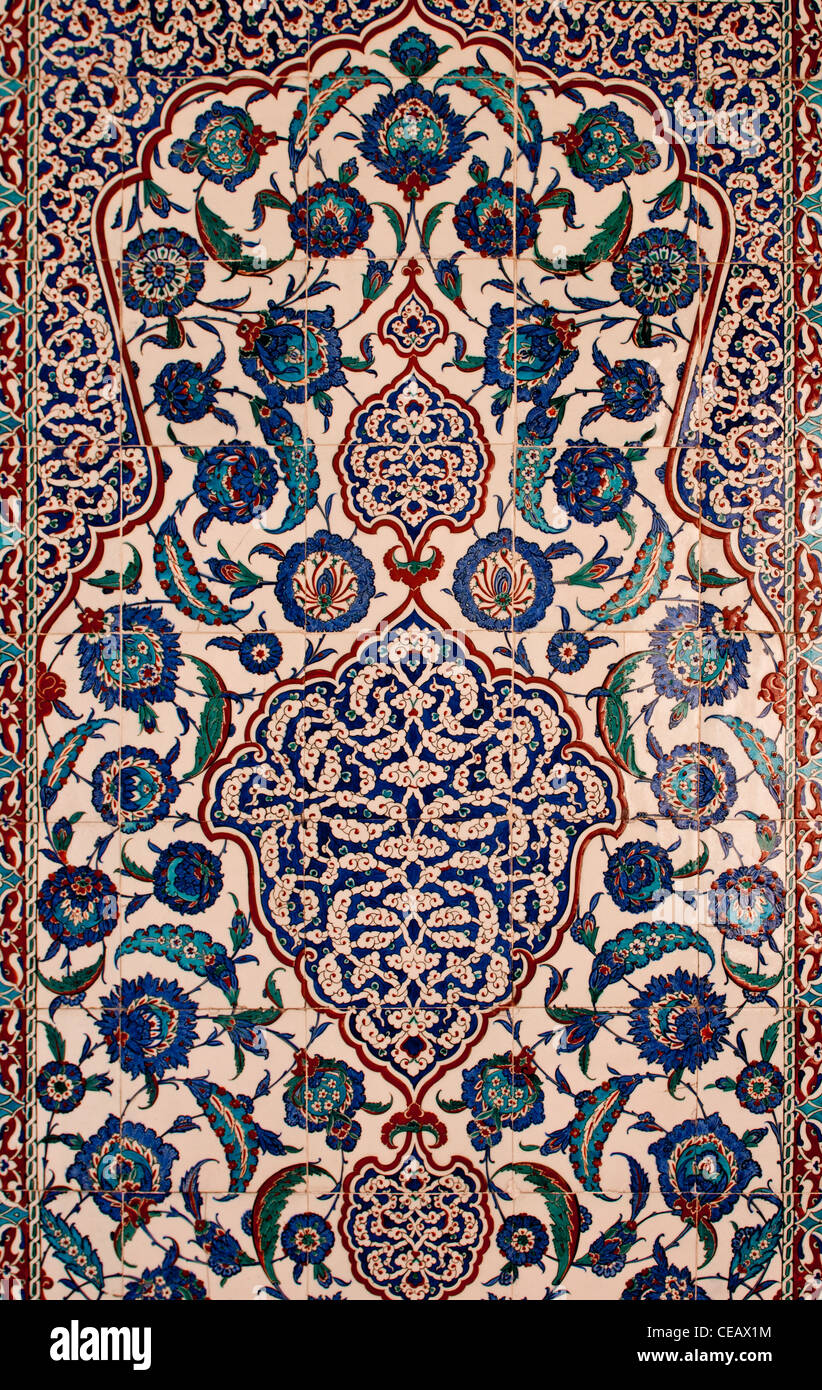Iznik tile panel in the mausoleum of Sultan Mustafa I and Sultan ...