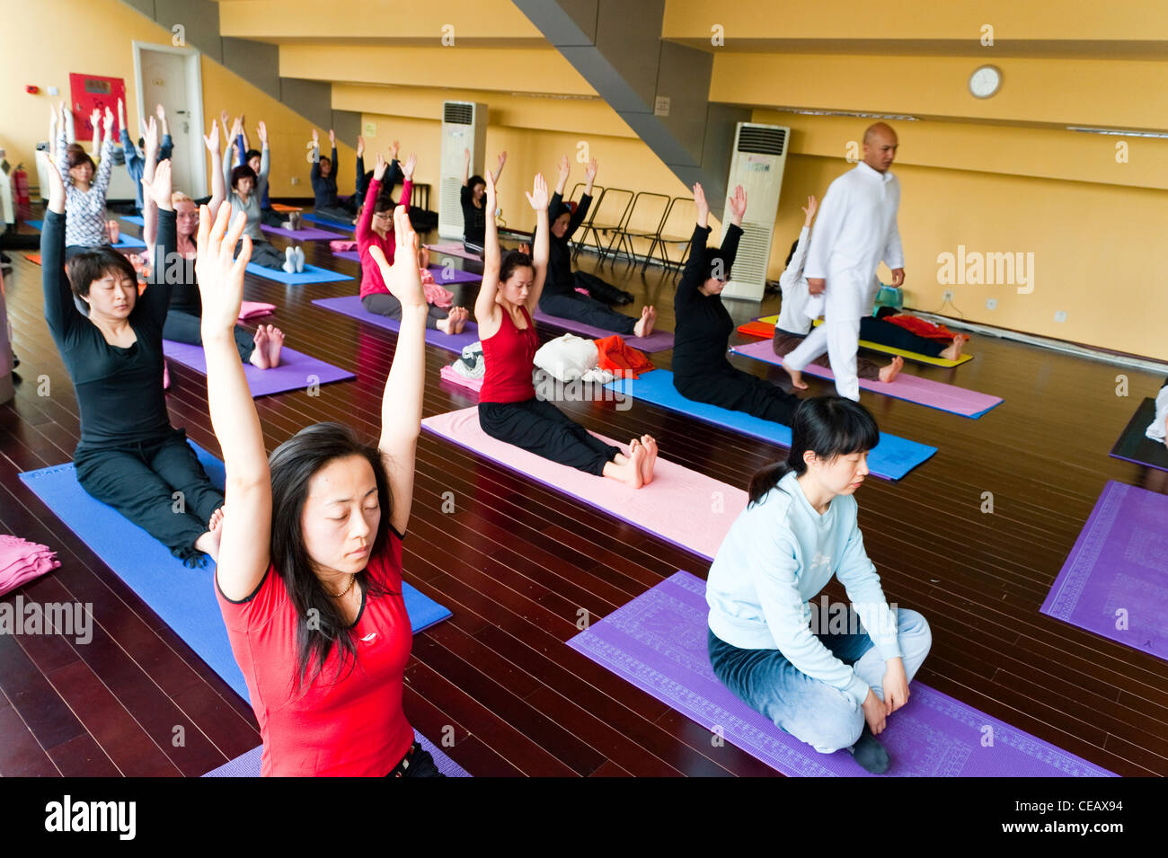 Hatha Yoga school, Chaoyang District, Beijing, China, Asia. PR Stock ...