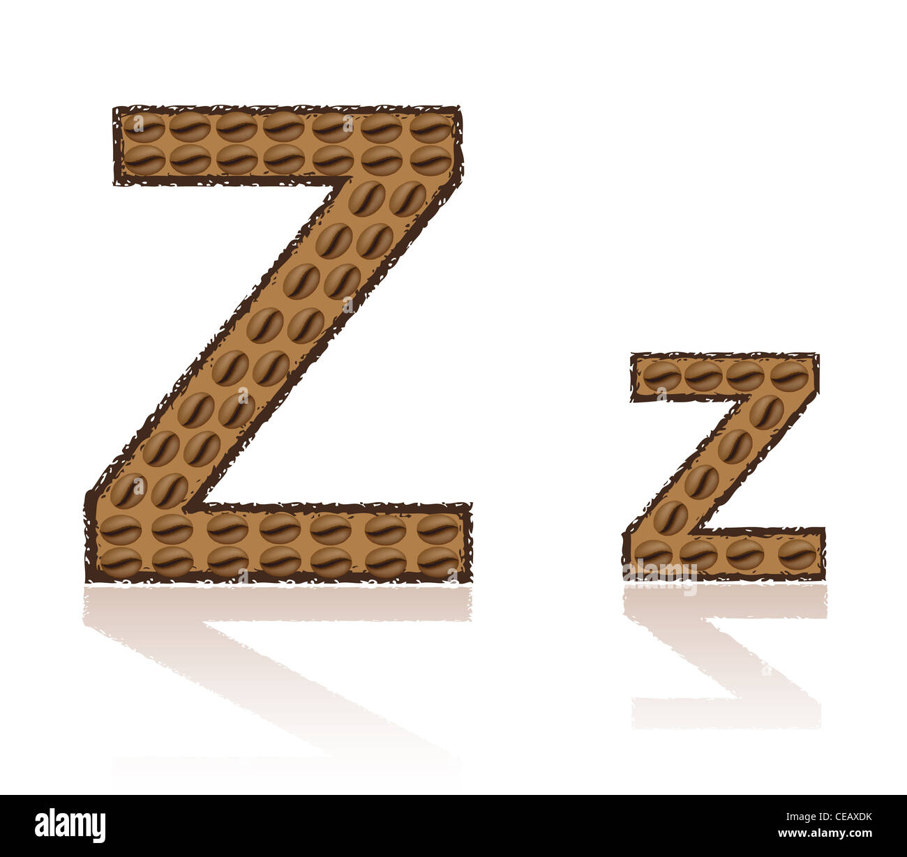 letter Z is made grains of coffee illustration isolated on white ...