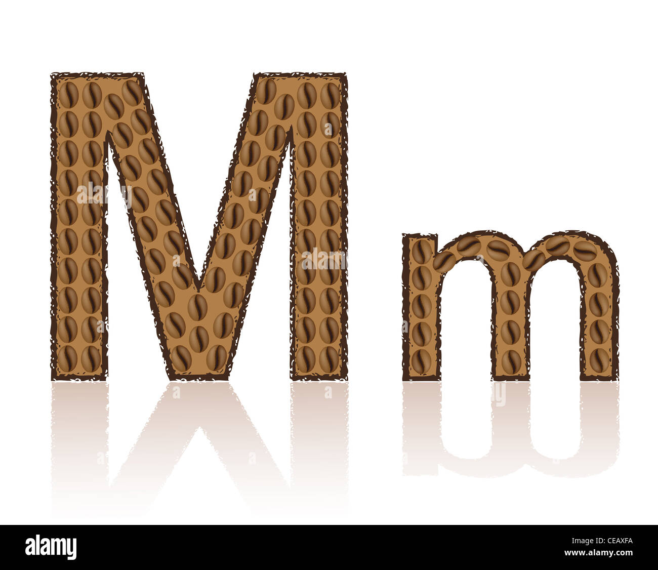 letter M is made grains of coffee illustration isolated on white ...