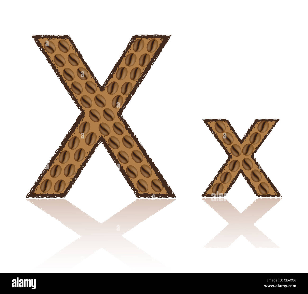 letter X is made grains of coffee illustration isolated on white ...