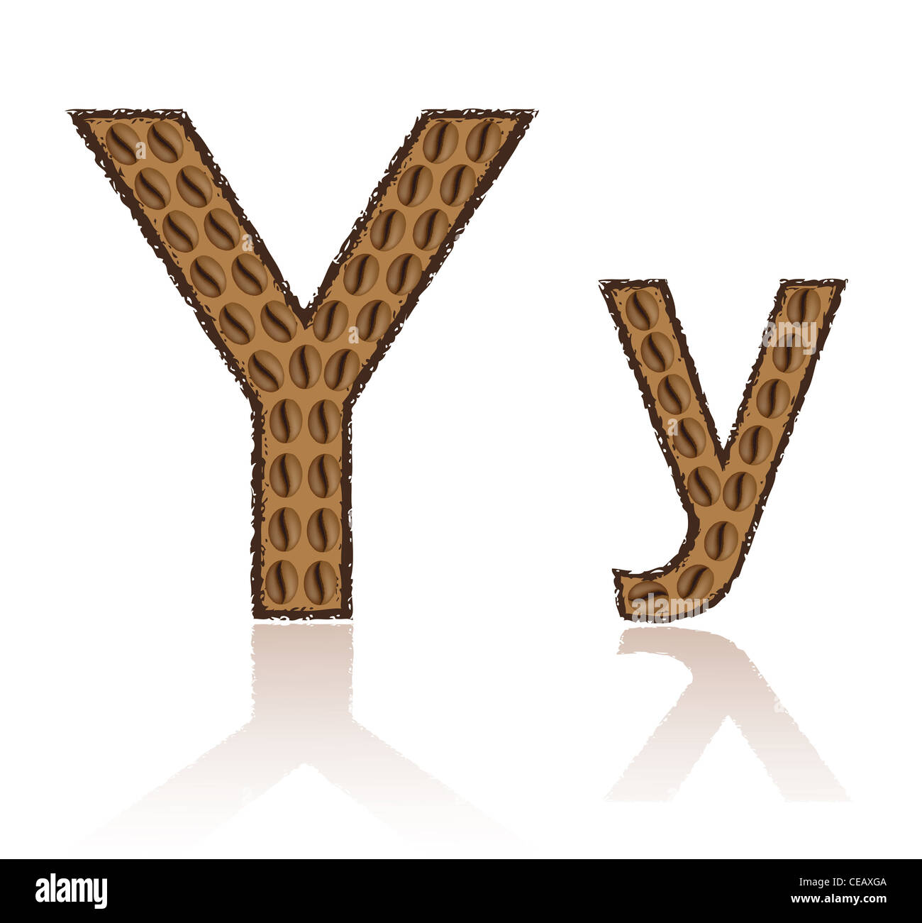 letter Y is made grains of coffee illustration isolated on white ...