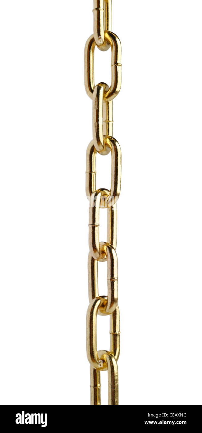 Metal golden chain isolated on white background Stock Photo - Alamy