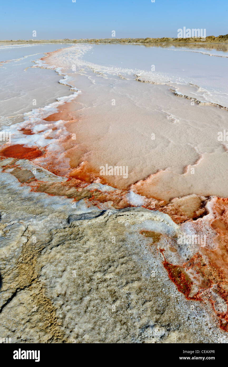 Red and white colors in a salt pan near Walvis Bay, Namibia Stock Photo ...
