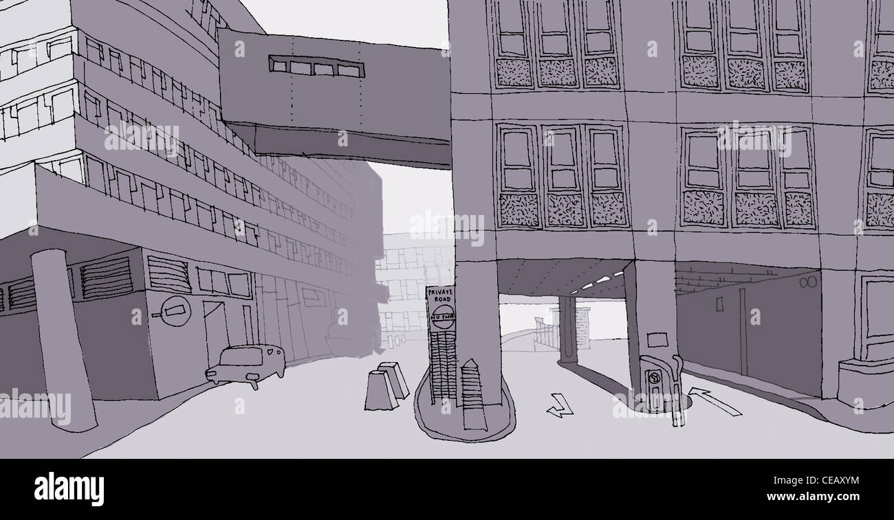 Two buildings are joined Stock Photo - Alamy