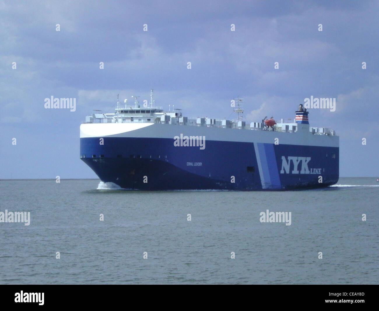 The car carrier Coral Leader of the Japanese company NYK Stock Photo ...