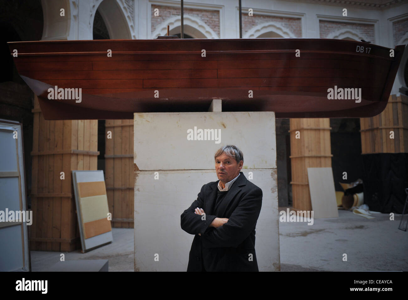 Braco Dimitrijevic well know ex-Yugoslavian artist posing for portrait ...