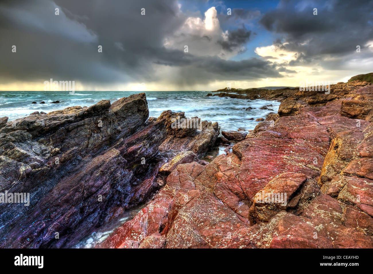Storm at Heybrook Bay Stock Photo - Alamy
