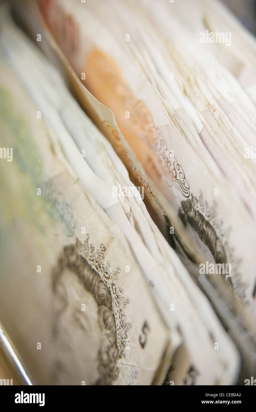 Five and ten pound notes Stock Photo - Alamy