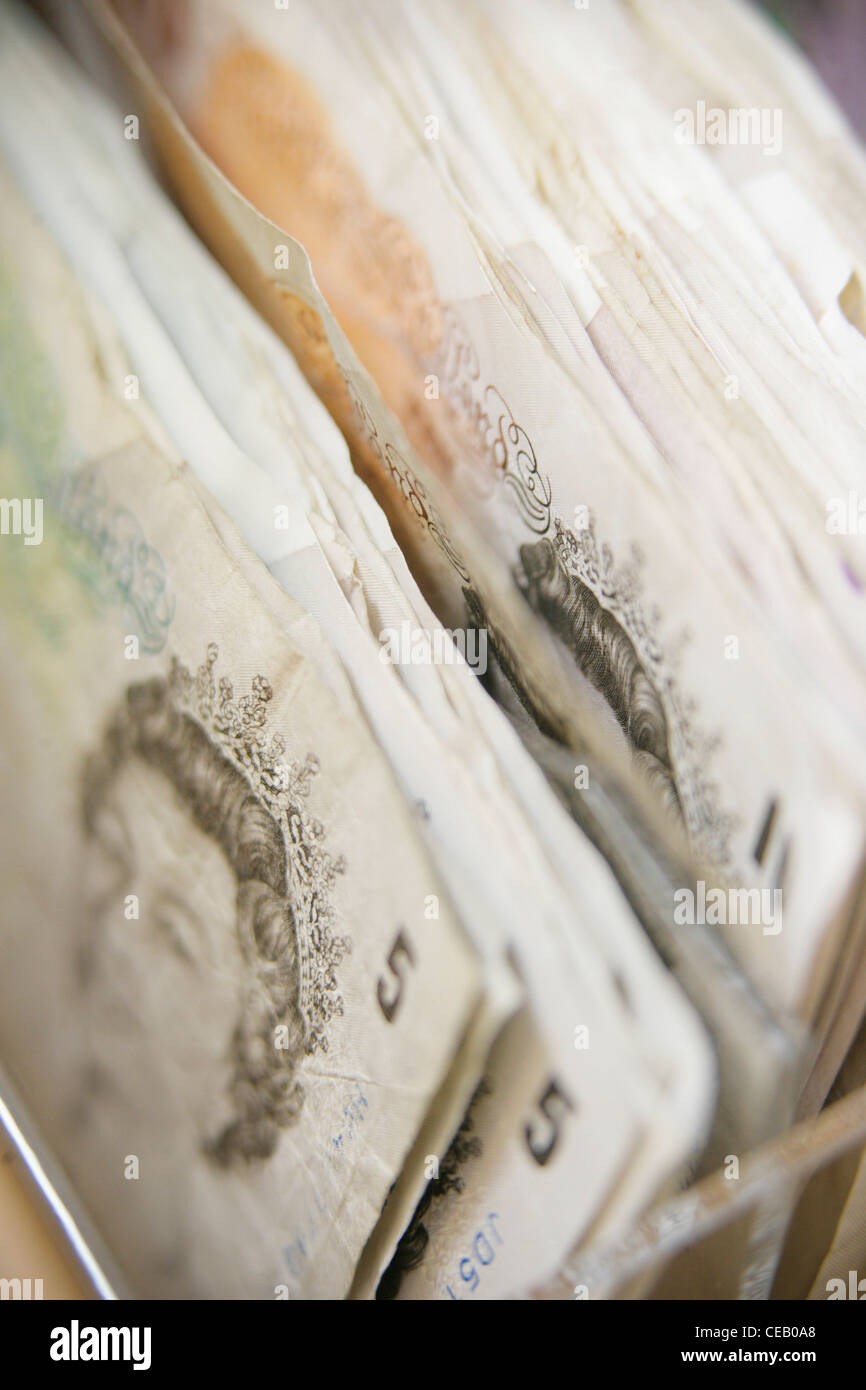 Five and ten pound notes Stock Photo - Alamy