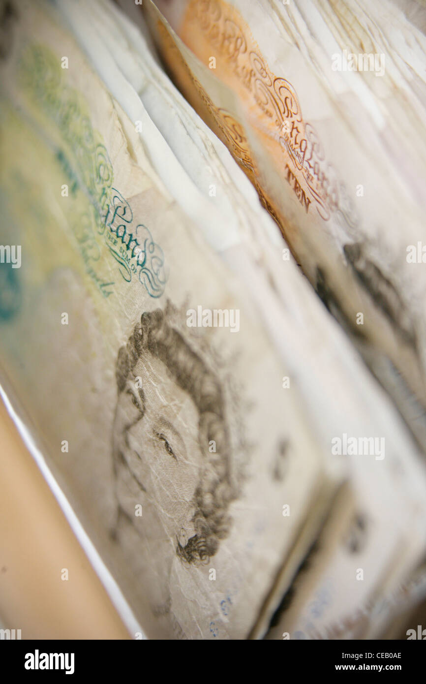 Five and ten pound notes Stock Photo - Alamy