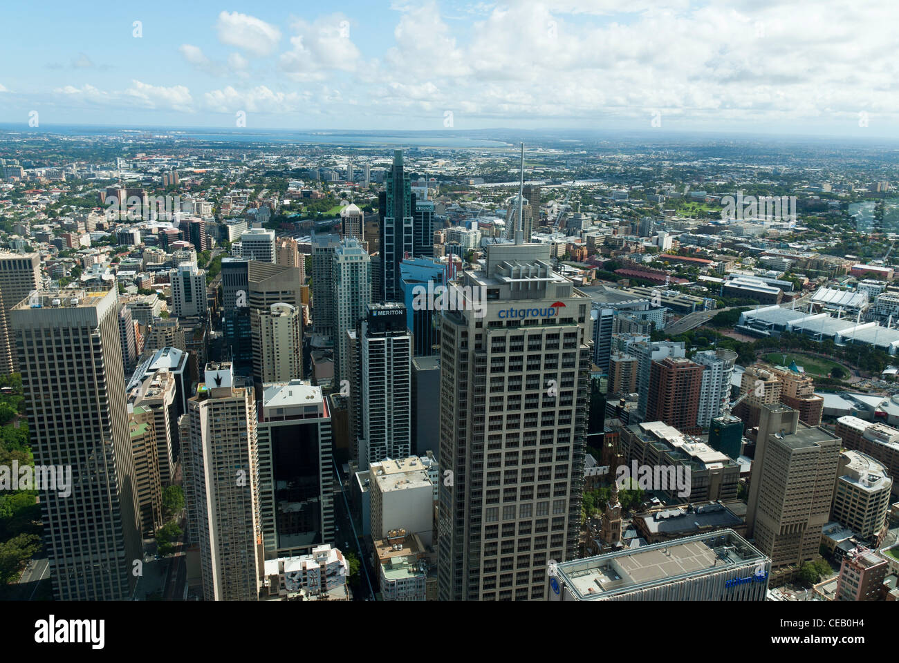 The view from near the top of the skytower Sydney Australia Stock Photo ...