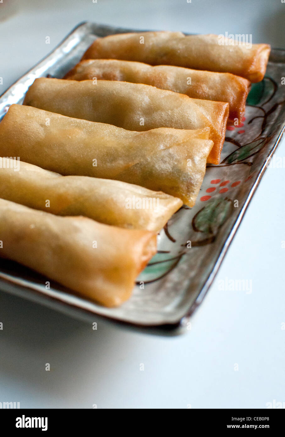 Traditional Asian food of spring rolls Stock Photo - Alamy