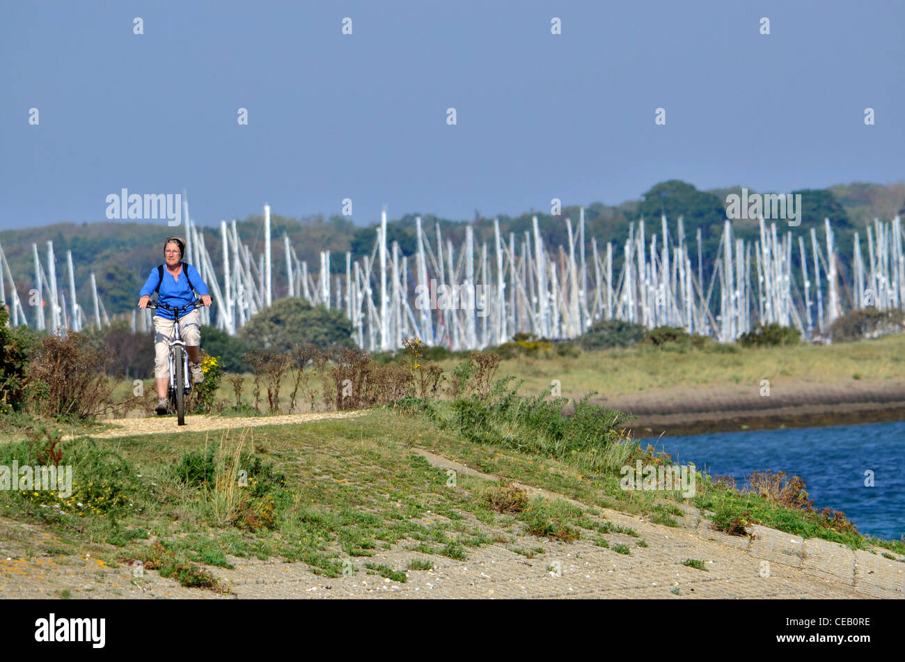 solent way footpath lymington hampshire Stock Photo - Alamy