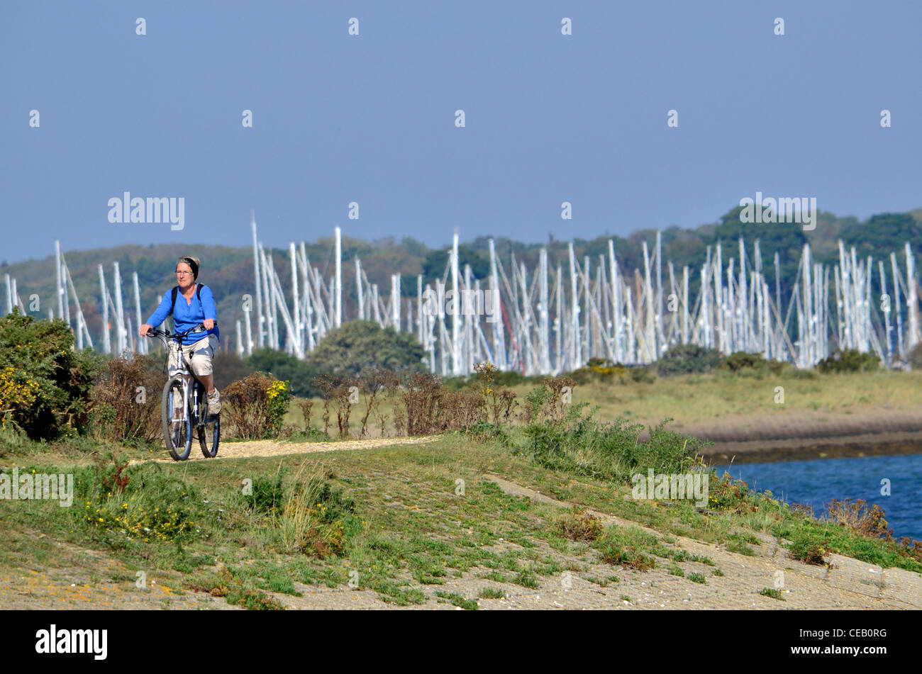 Keyhaven cyclist hi-res stock photography and images - Alamy