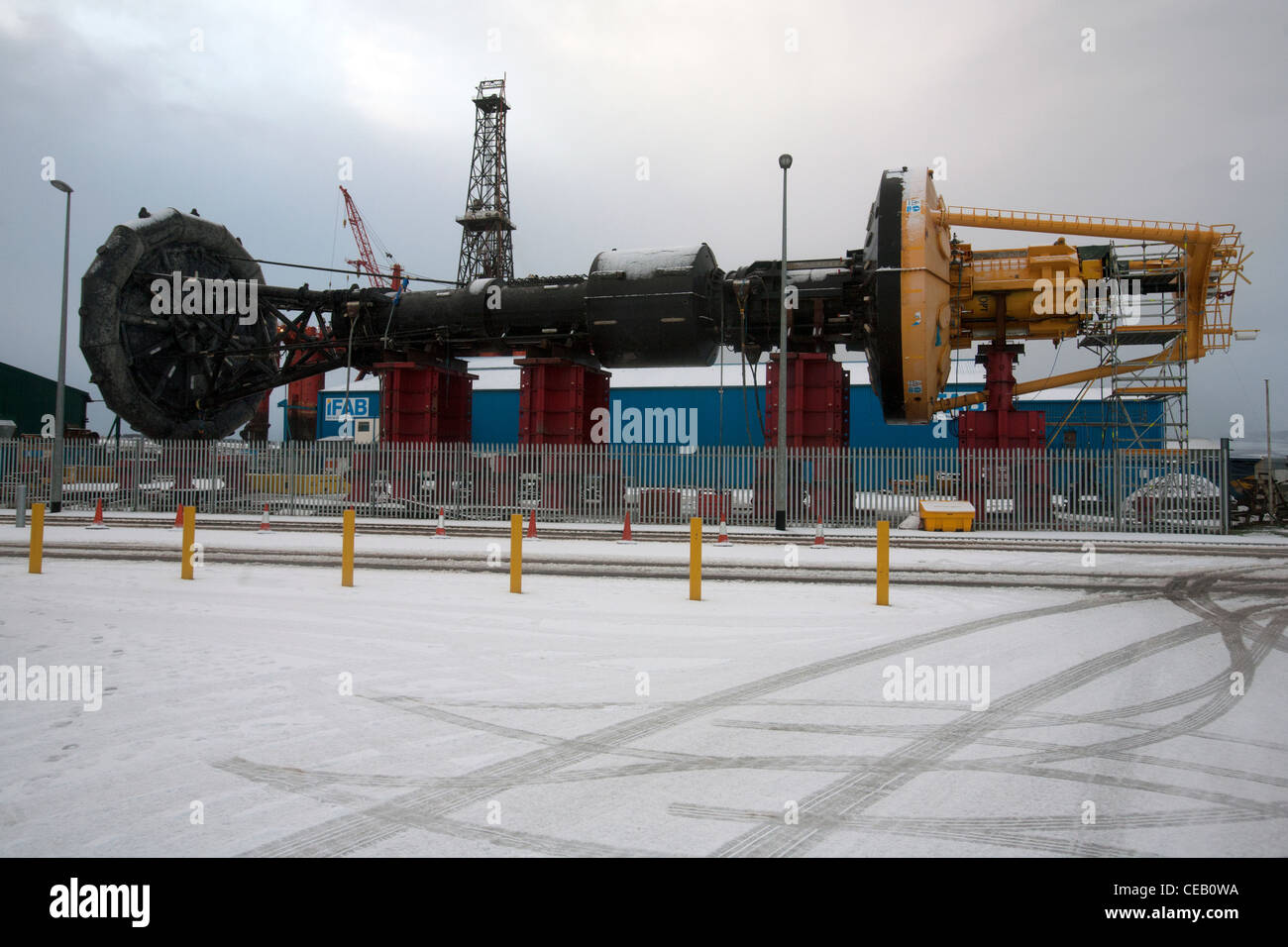 oil rig fabrication near inverness scotland Stock Photo - Alamy